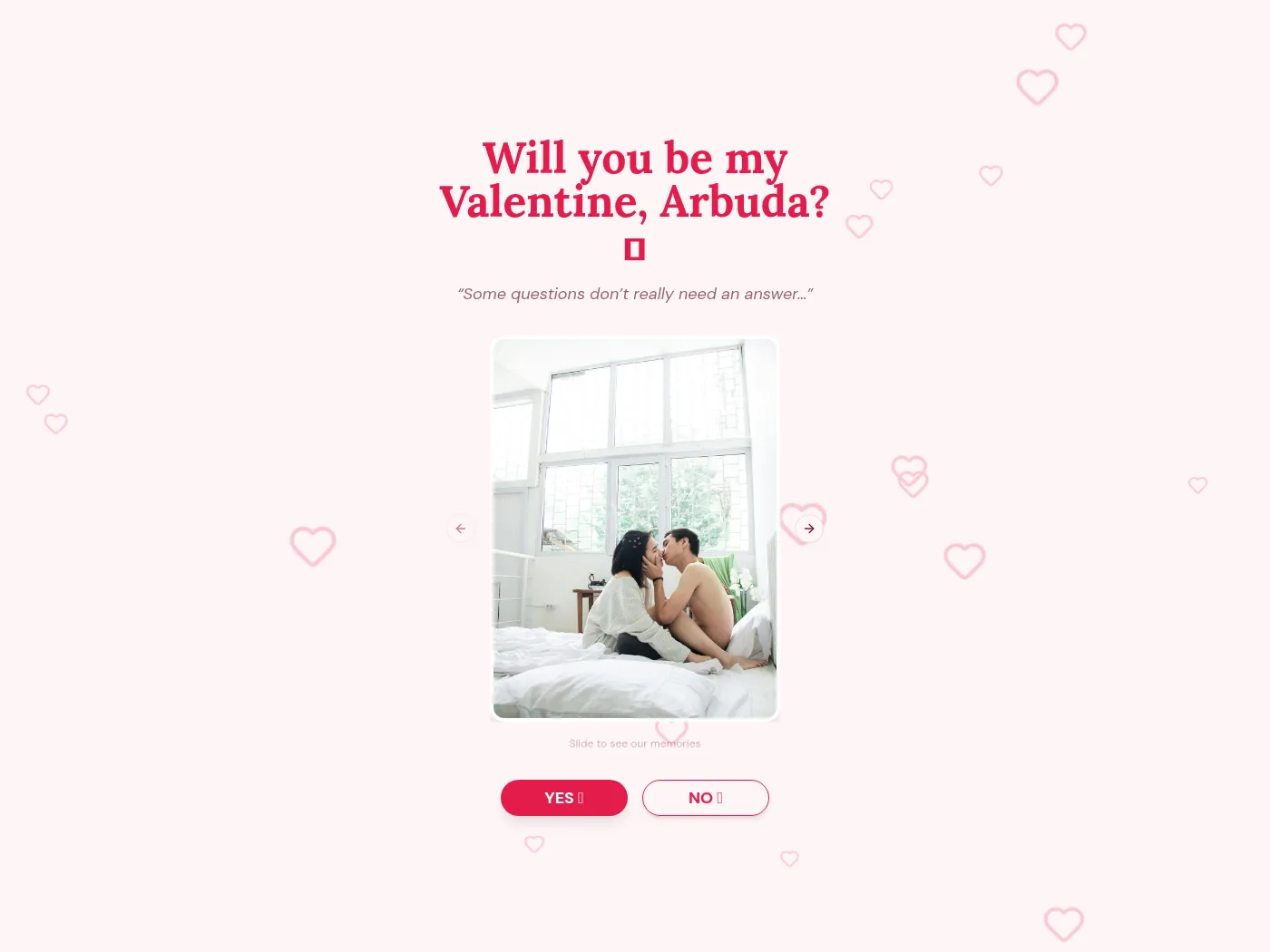Valentine Proposal Page