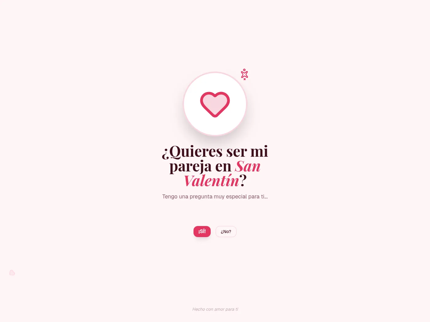 Valentine Proposal Page