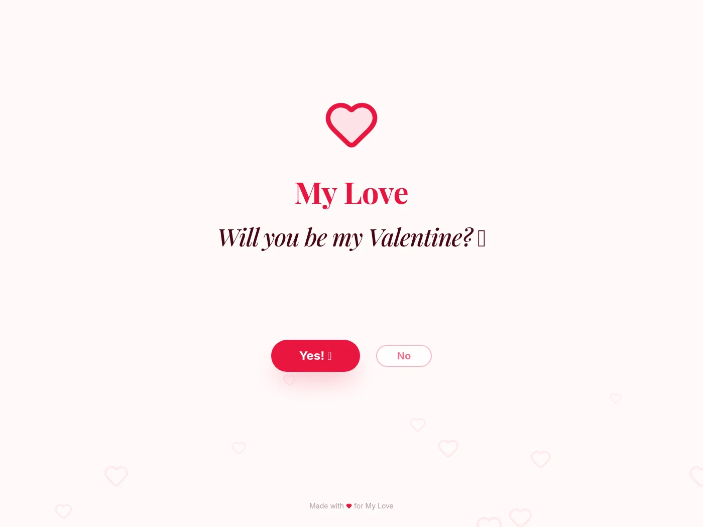 Valentine Propose Page
