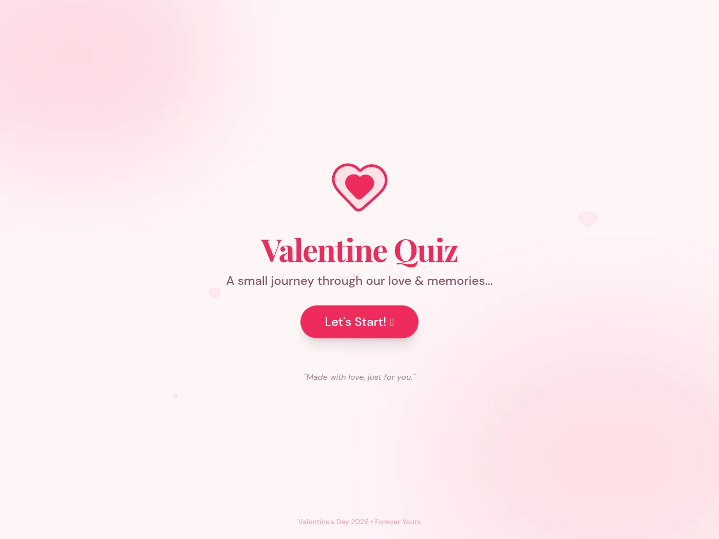 Valentine Quiz Game