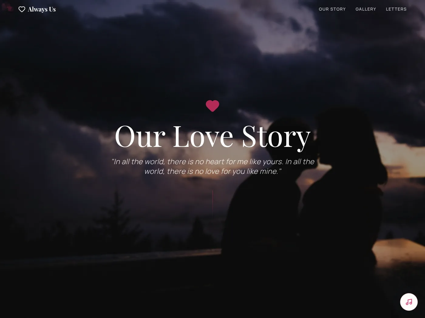Valentine Love Story Site
