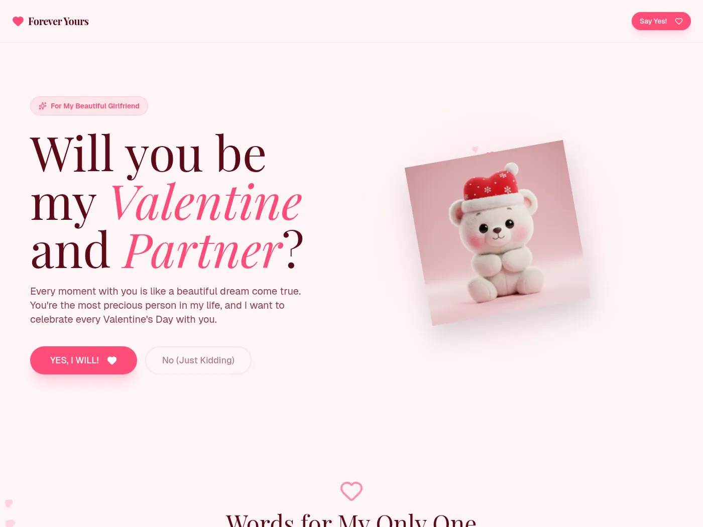 Valentine Teddy Hub