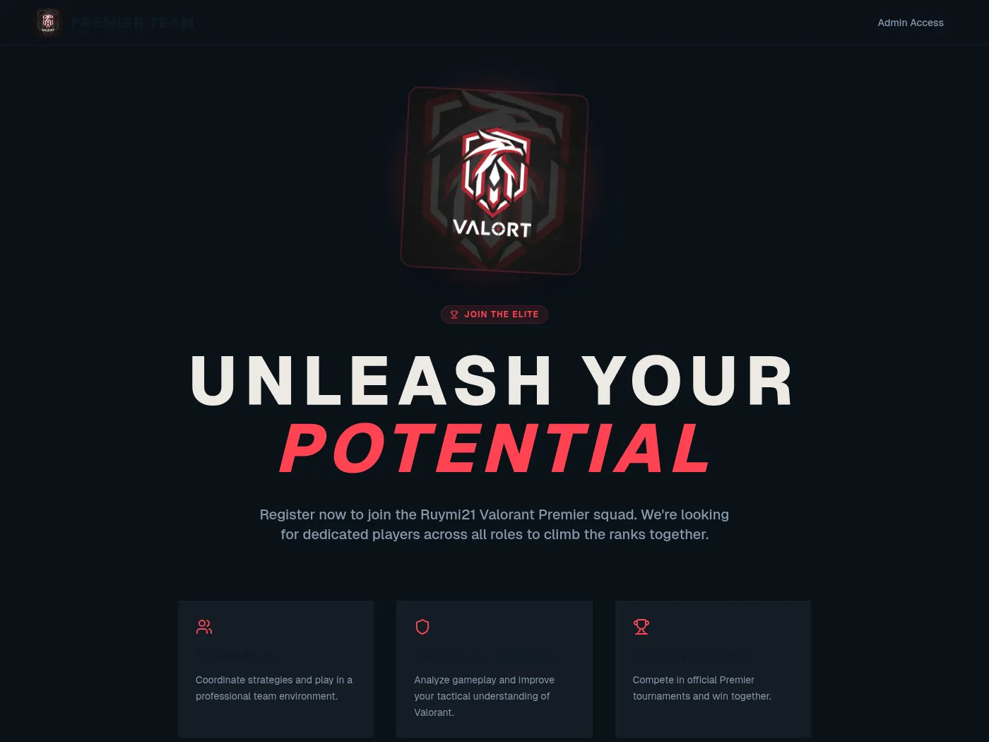 Valorant Team Signup Portal