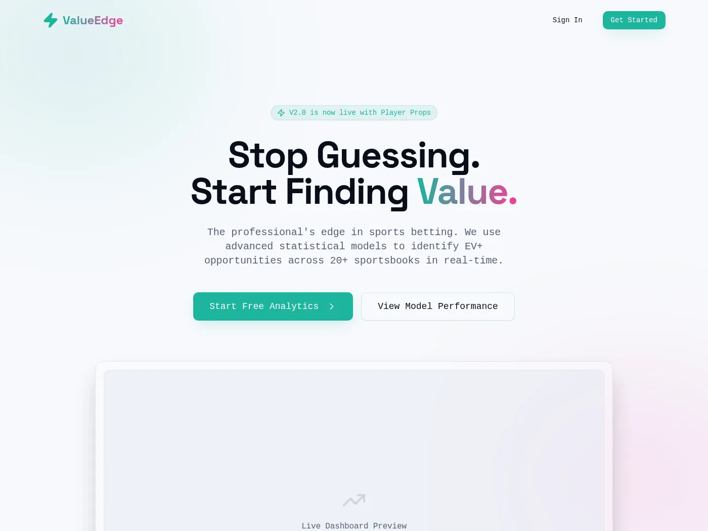 ValueEdge Sports Analytics