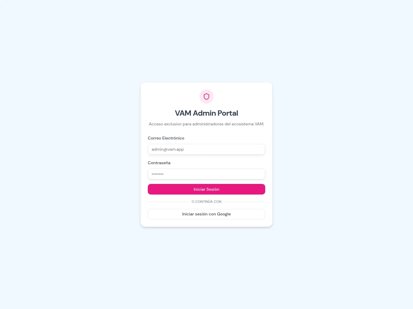 VAM Provider Admin Portal