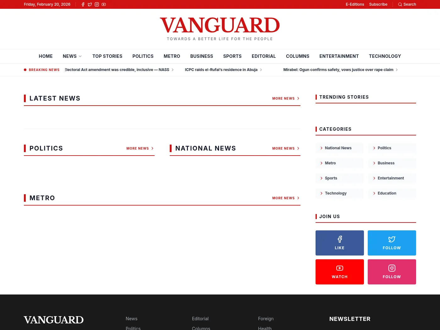 Vanguard News Clone