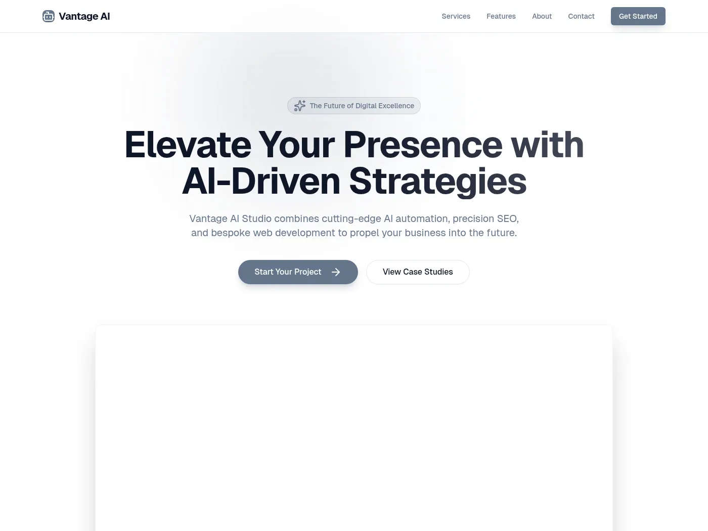 Vantage AI Studio Site