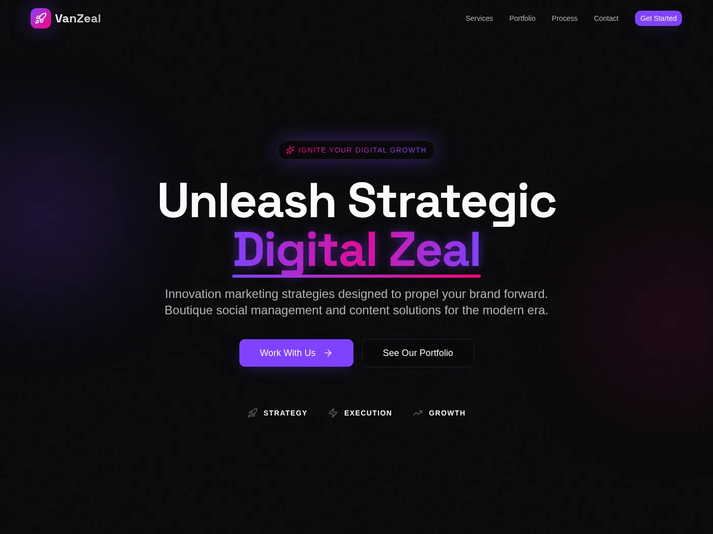 VanZeal Marketing Webpage