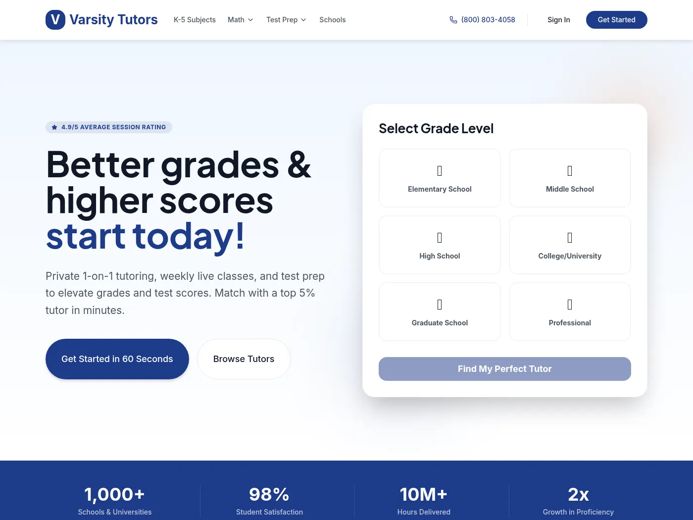 Varsity Tutors Clone