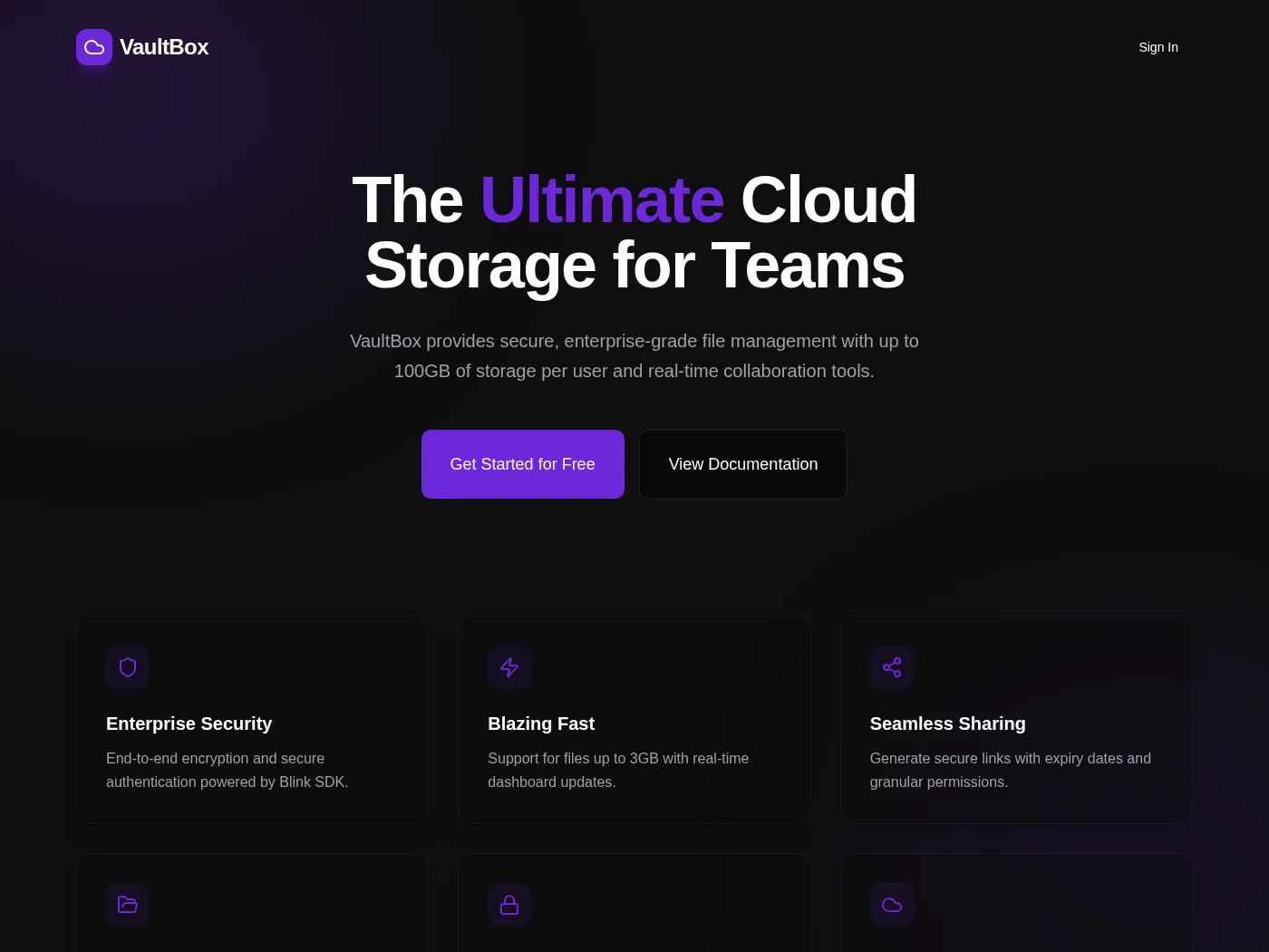 VaultBox Cloud Storage