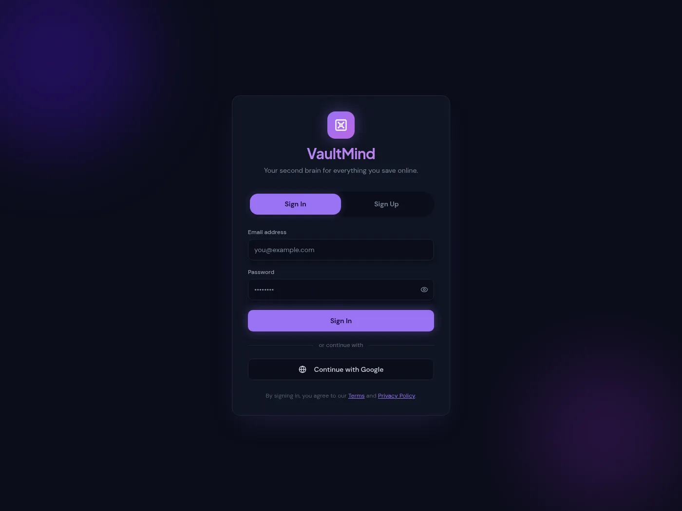 VaultMind Organizer