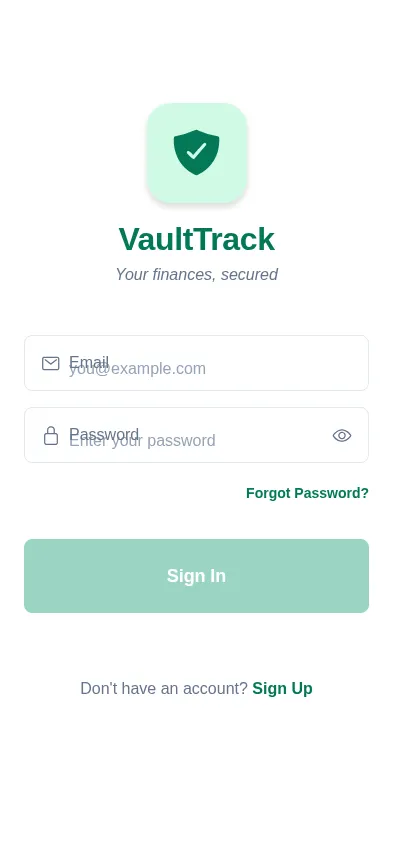 VaultTrack Finance App