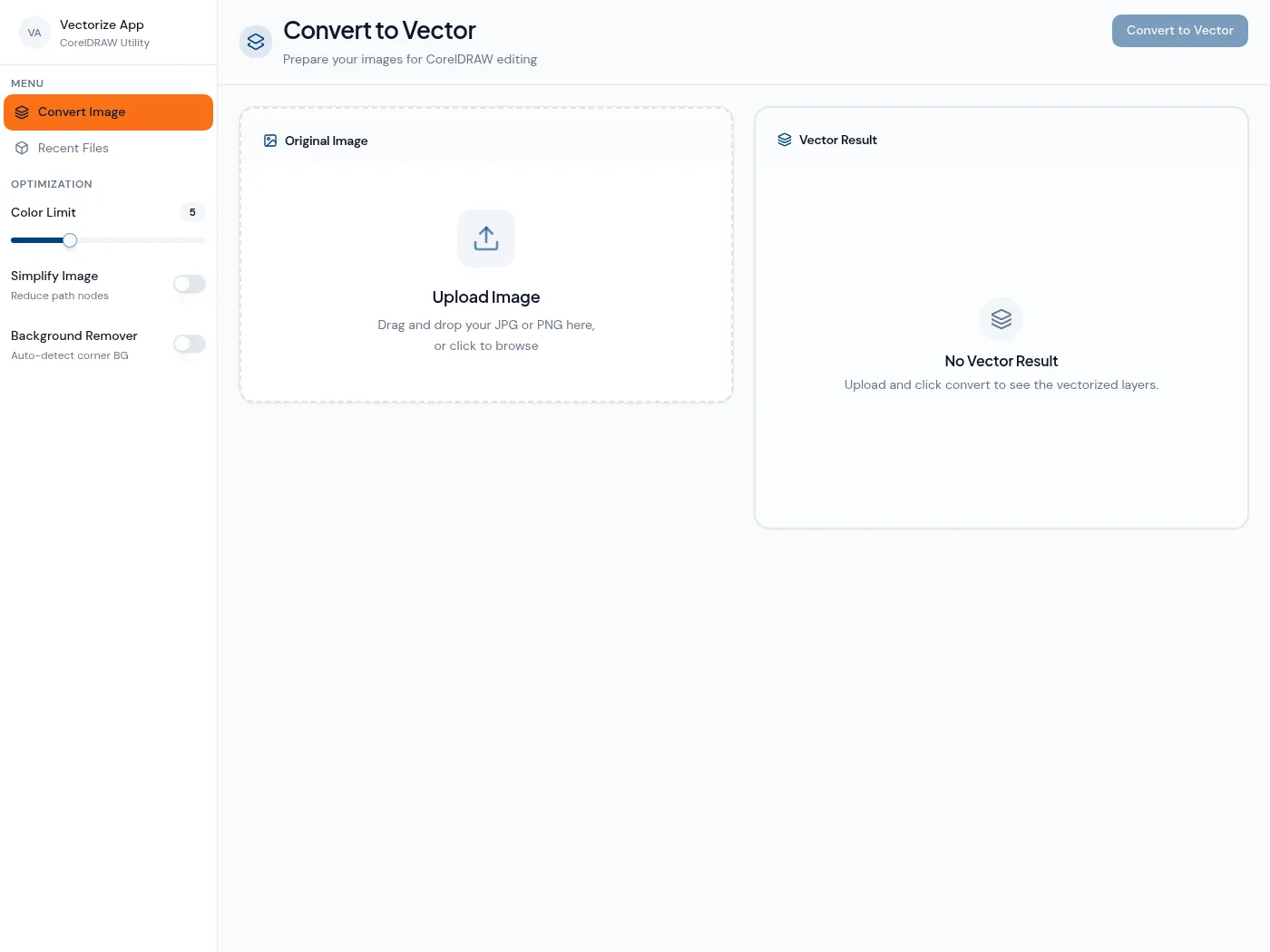Vectorize CorelDRAW Web App
