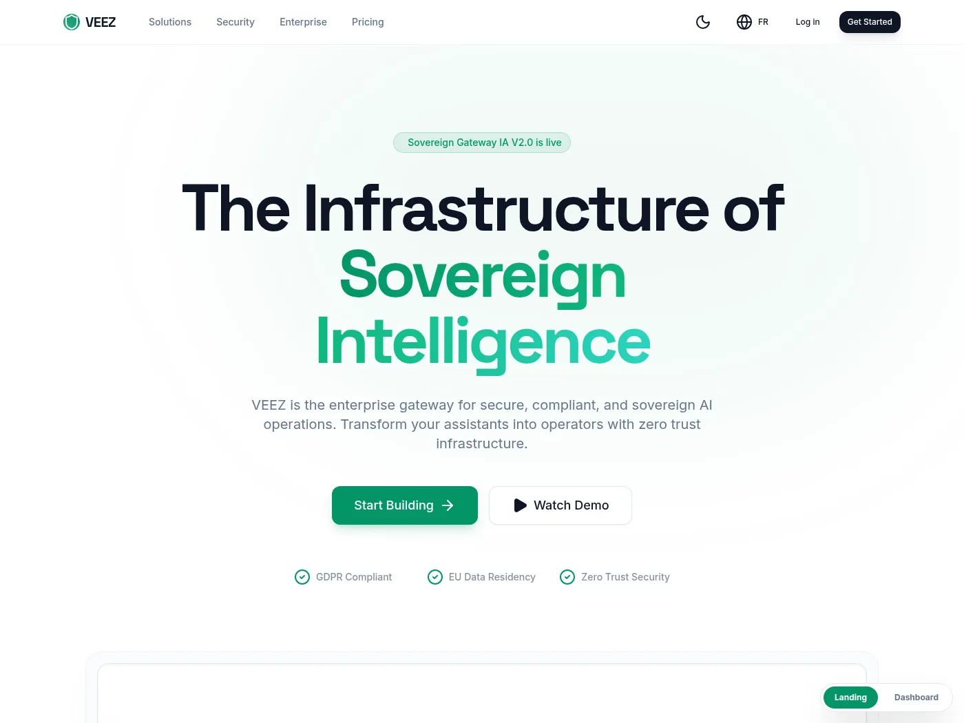 VEEZ Enterprise Front Redesign