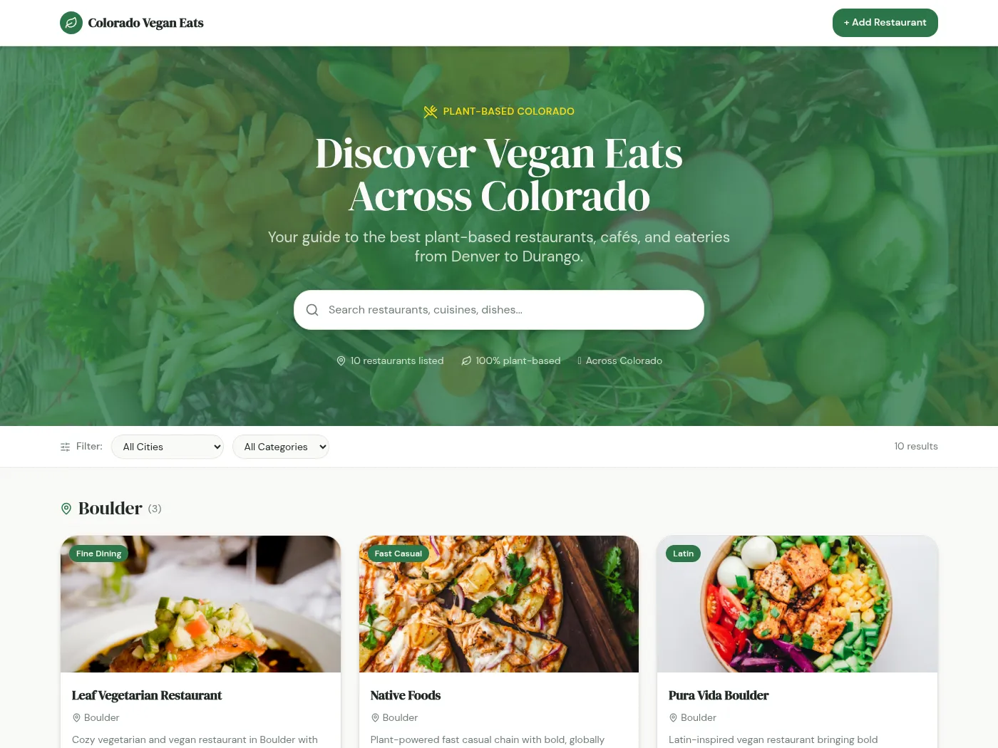 Colorado Vegan Eats