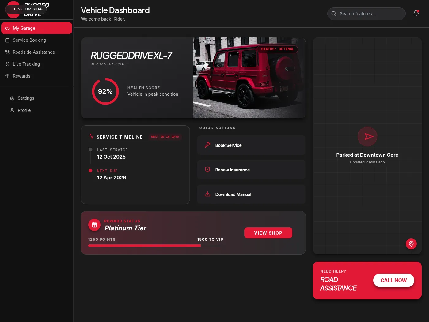 RuggedDrive Dashboard