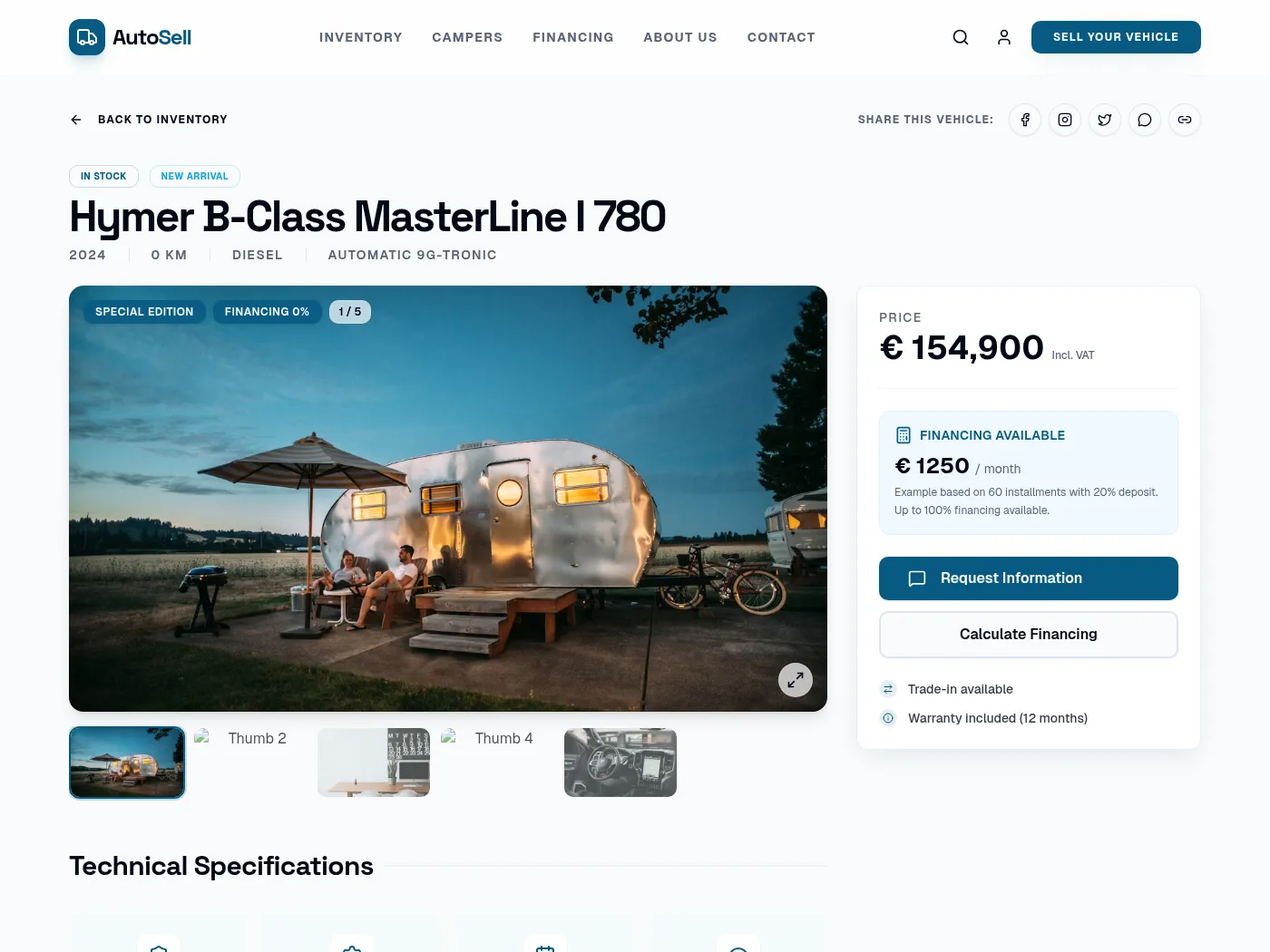 AutoSell Vehicle Page