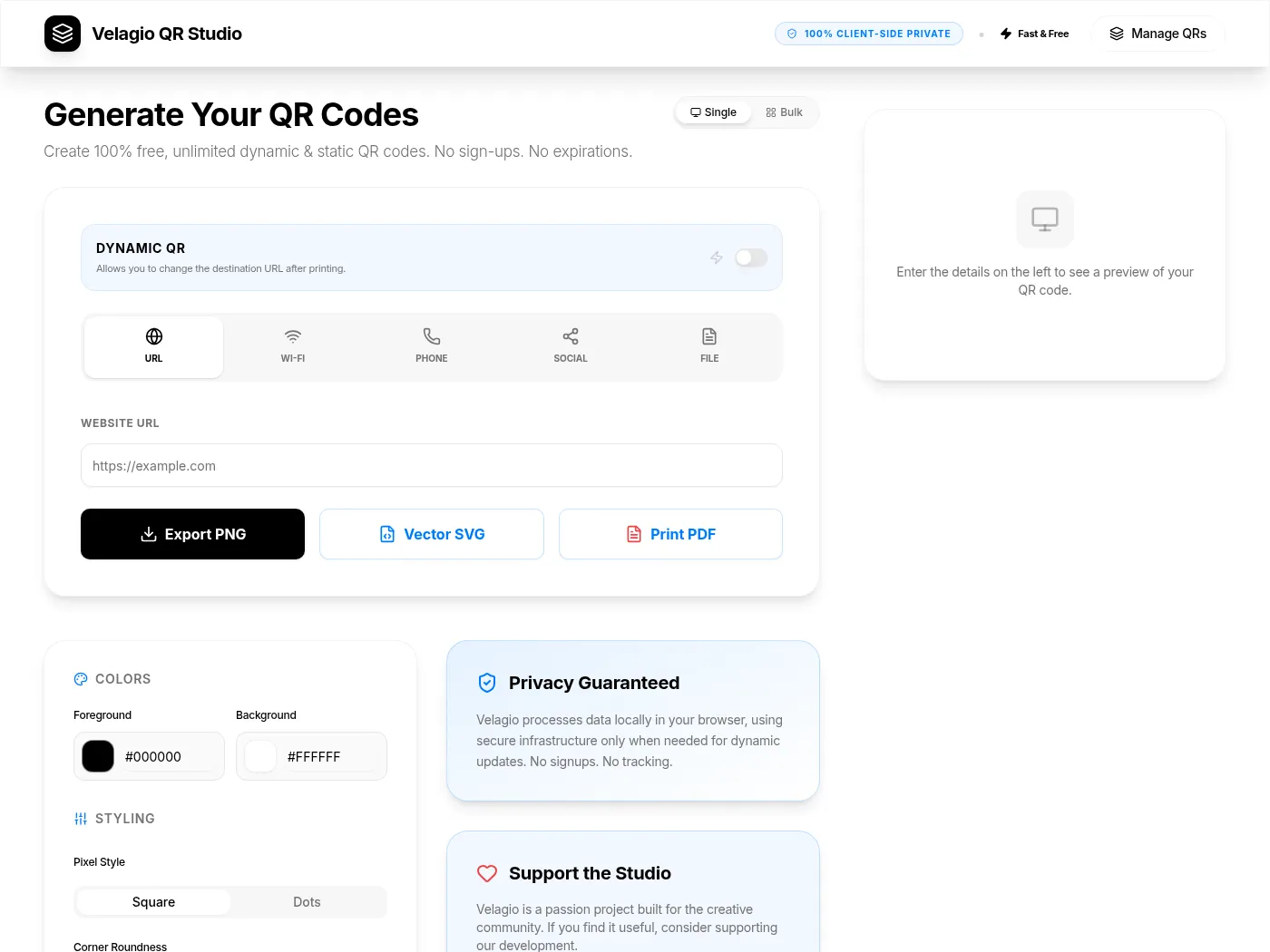 Velagio QR Studio