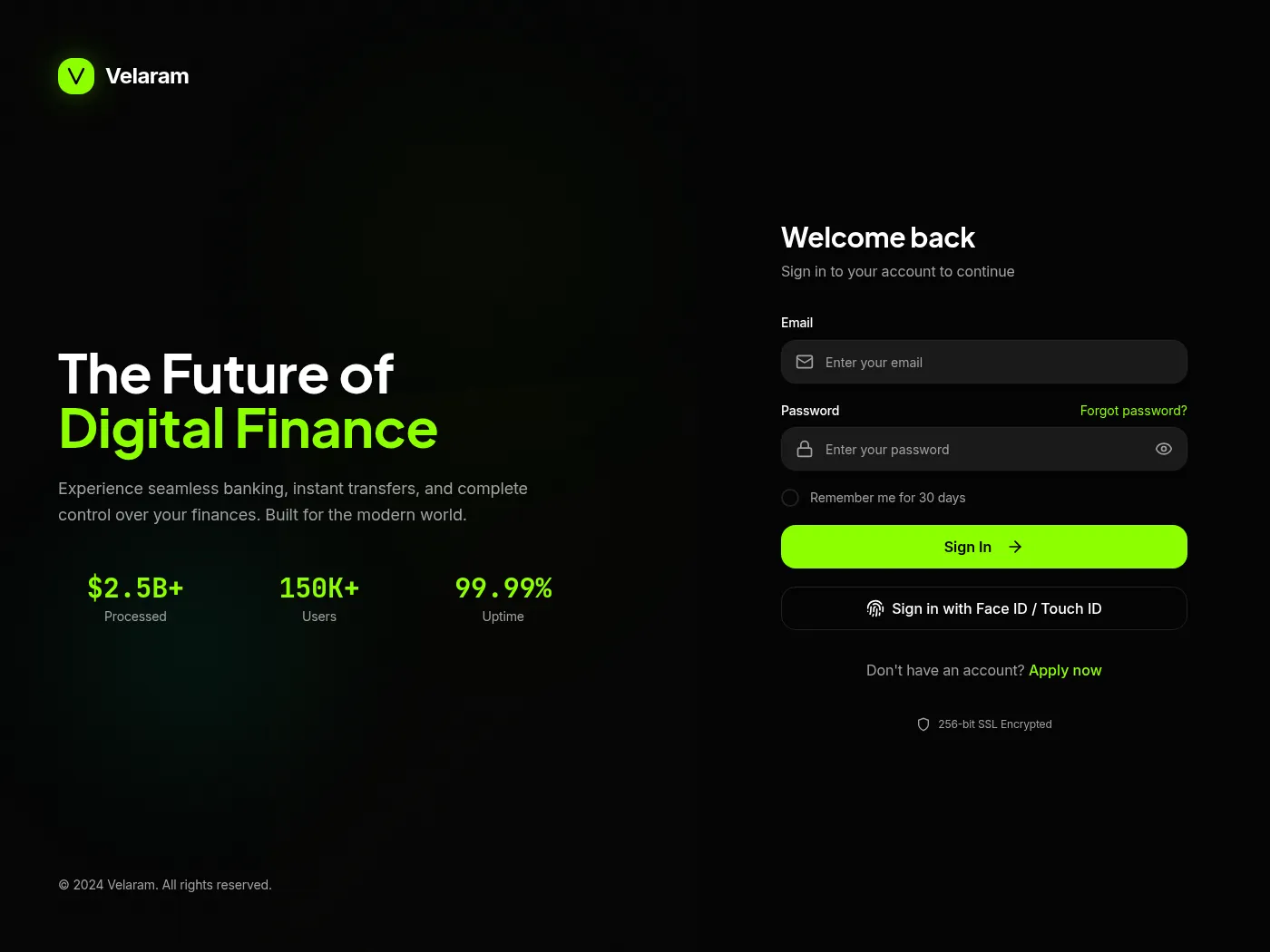 Velaram Fintech Dashboard