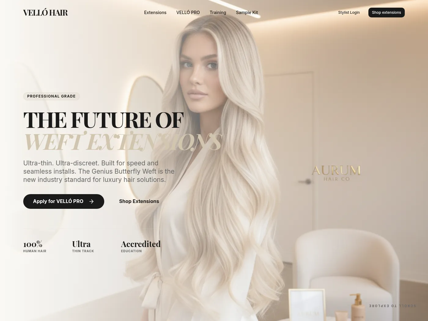 VELLÓ Hair Pro Site