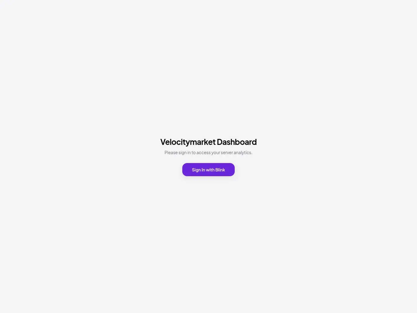 Velocitymarket Dashboard