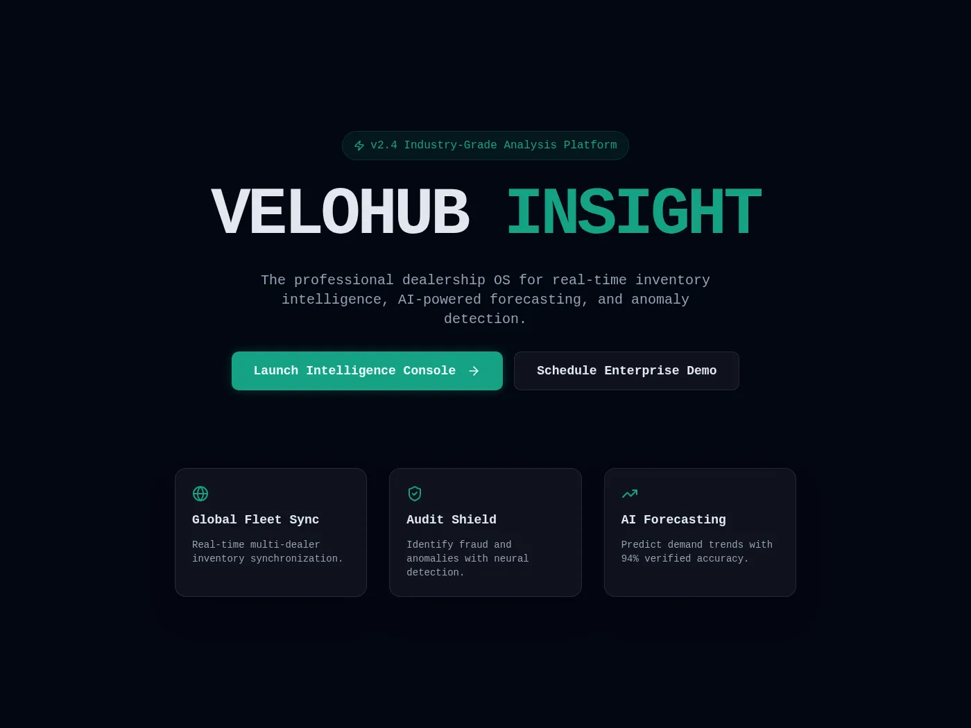 VeloHub Insight Platform