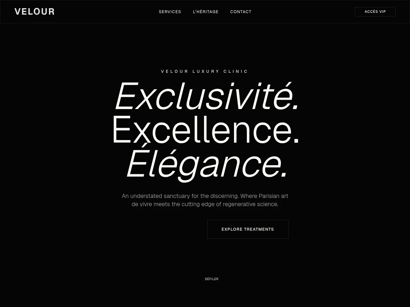 VELOUR Luxury Clinic Site