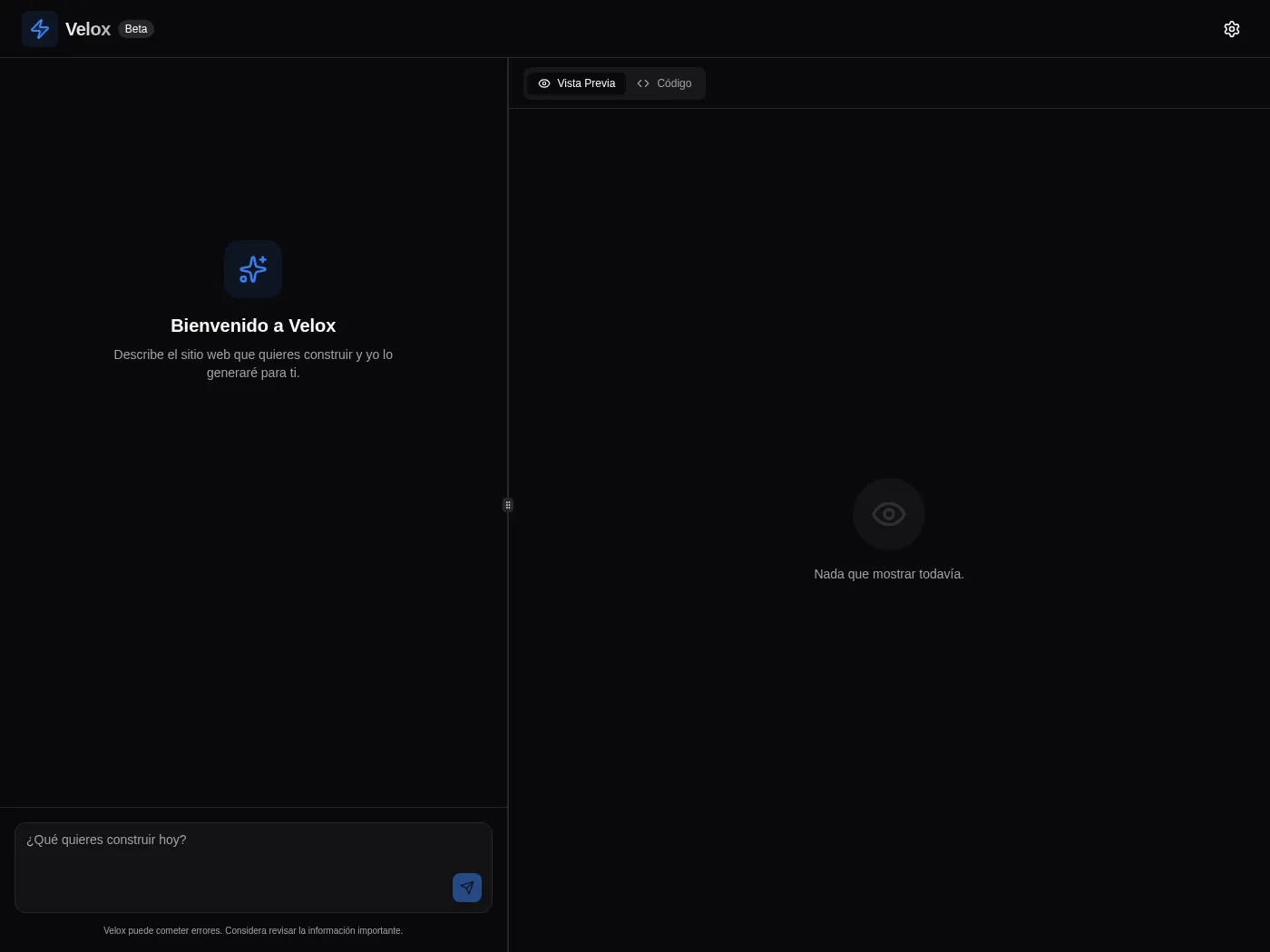Velox AI Web Builder