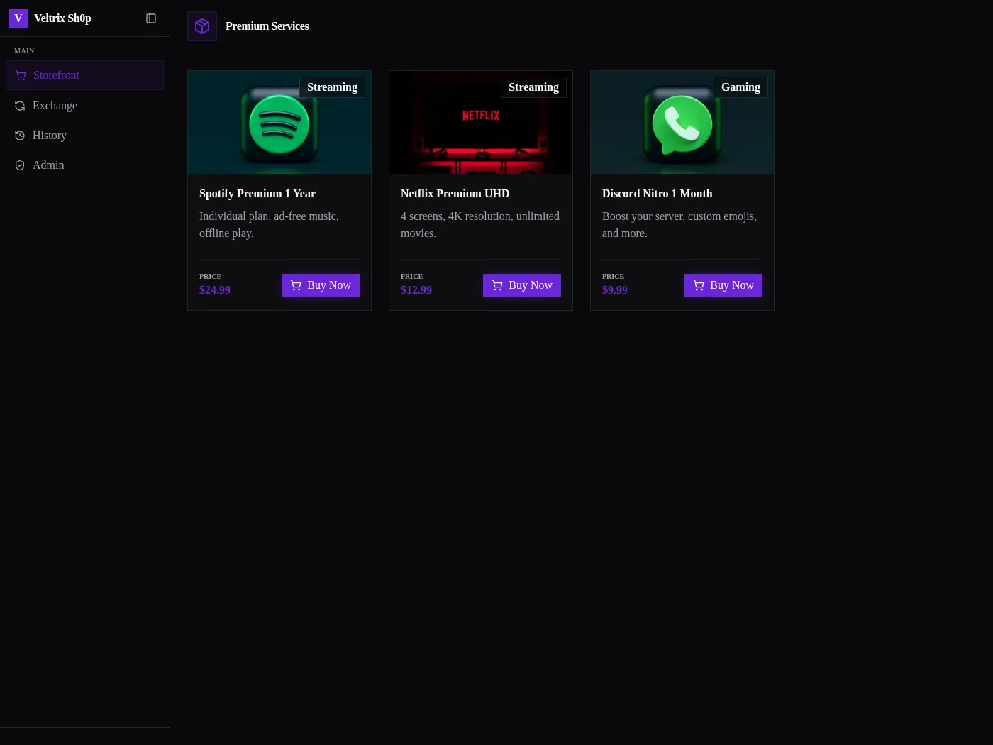 Veltrix Sh0p Hub