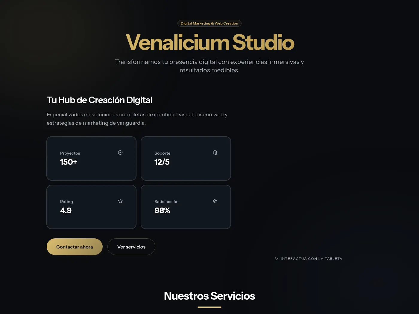 Venalicium 3D Web Card