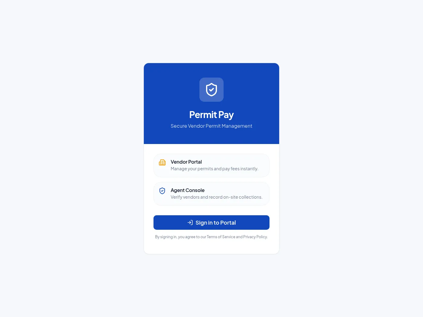 Vendor Permit Pay