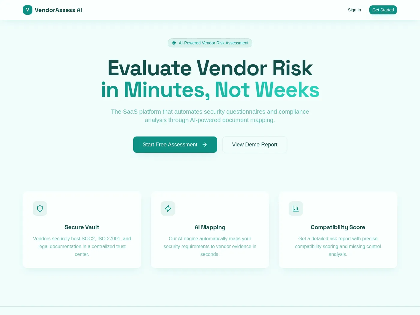 VendorAssess AI Platform