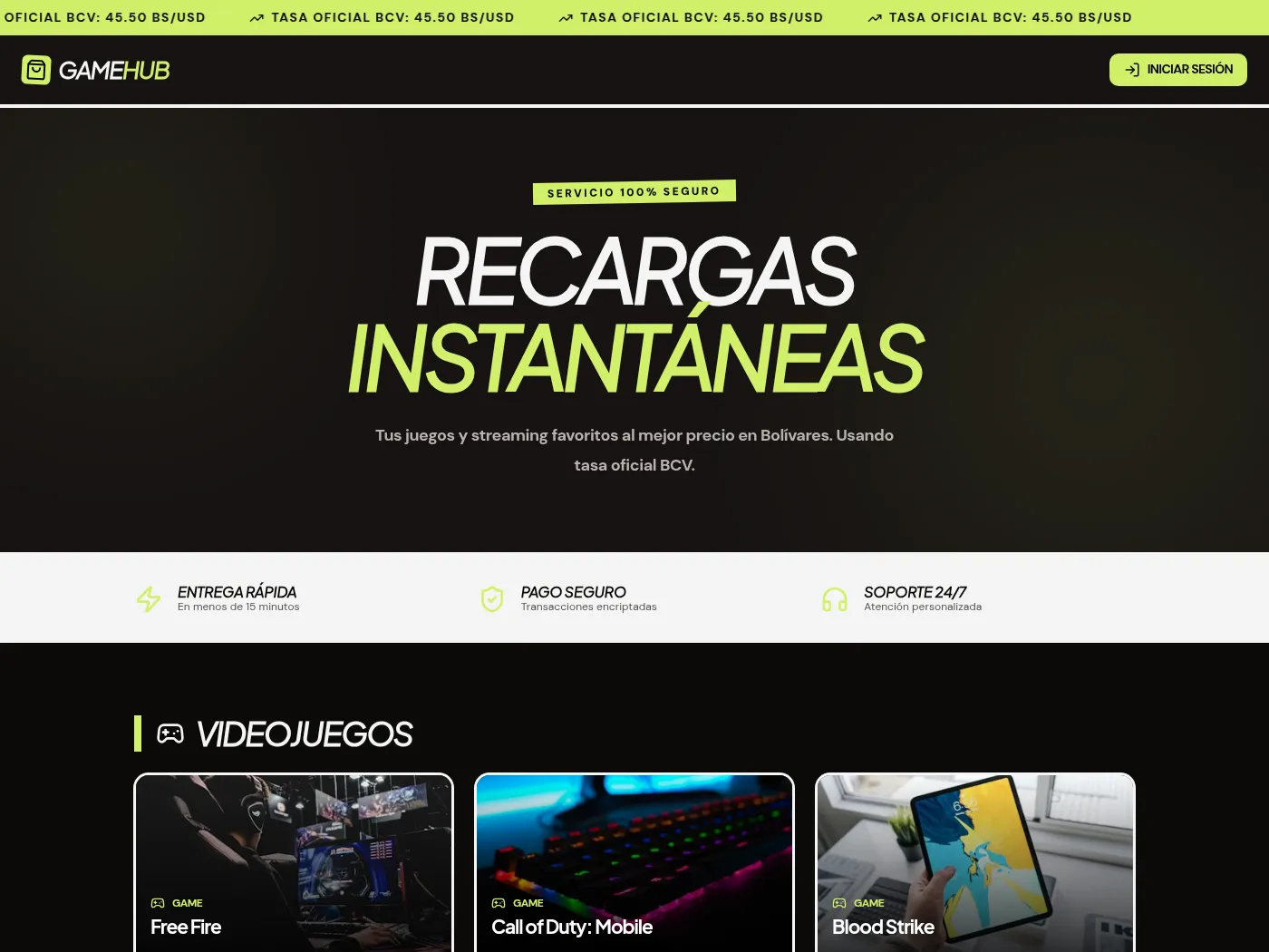 Game & Streaming Recharge Hub