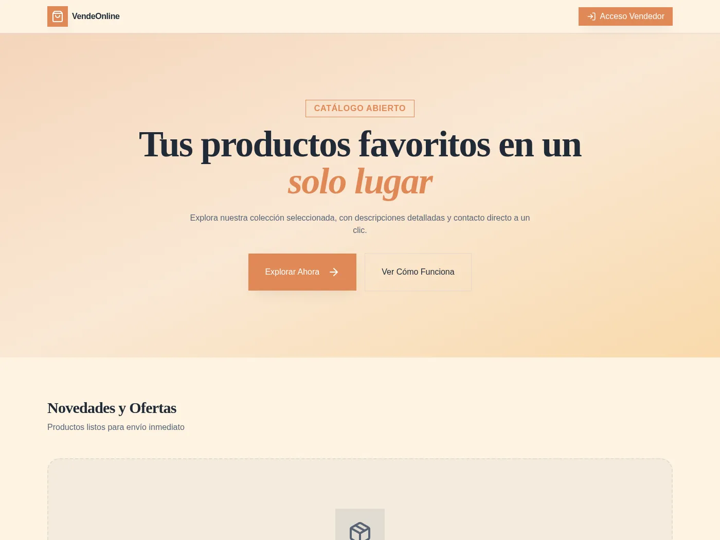 VendeOnline Web Showcase