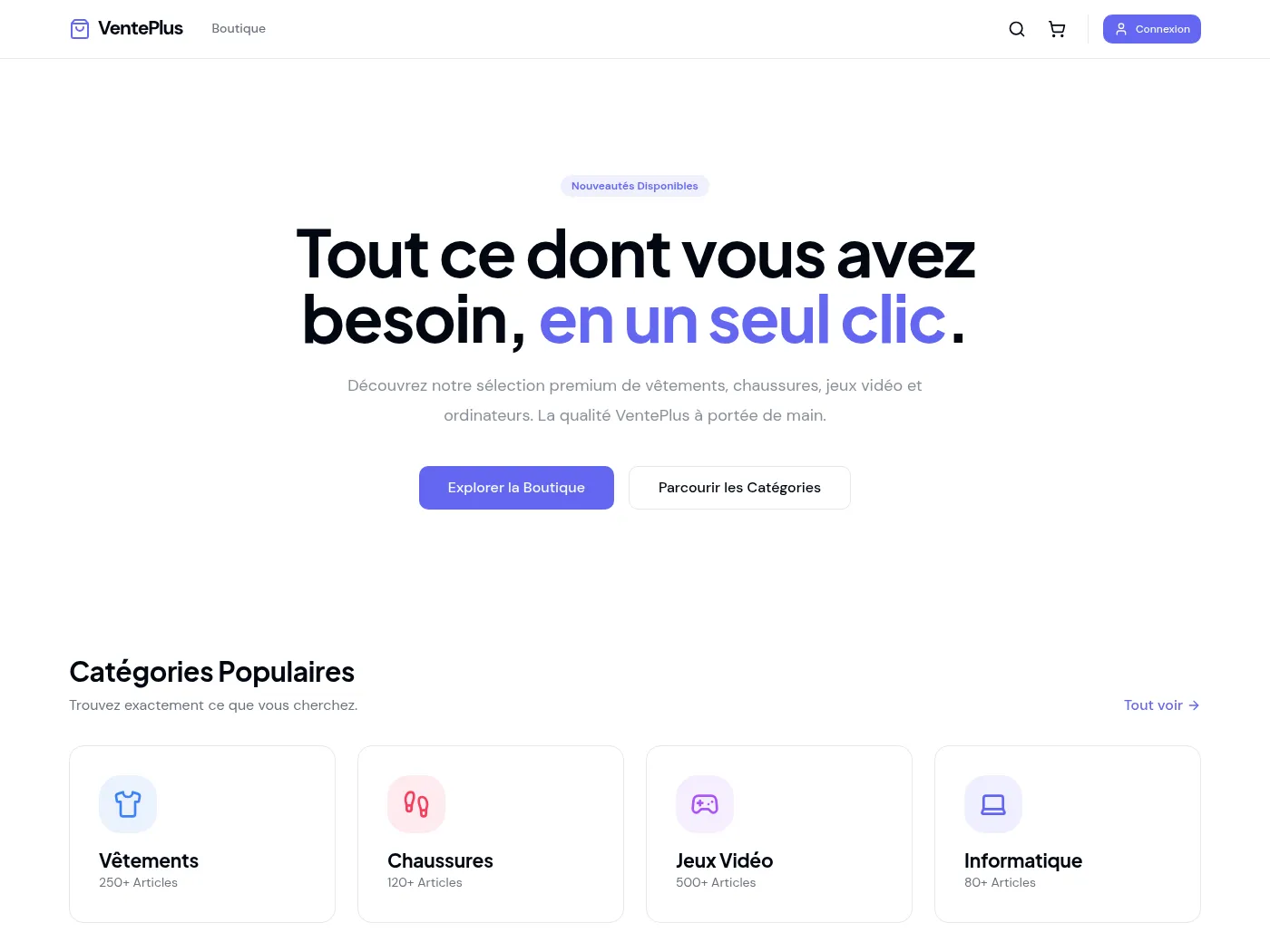 VentePlus Boutique en Ligne