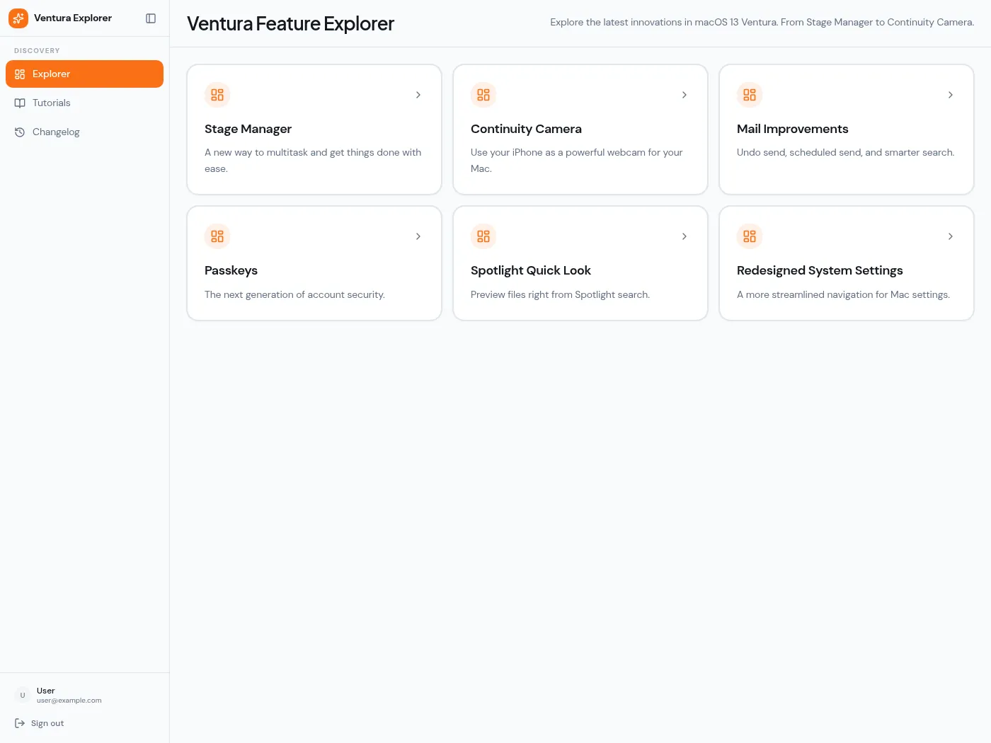 Ventura Feature Explorer