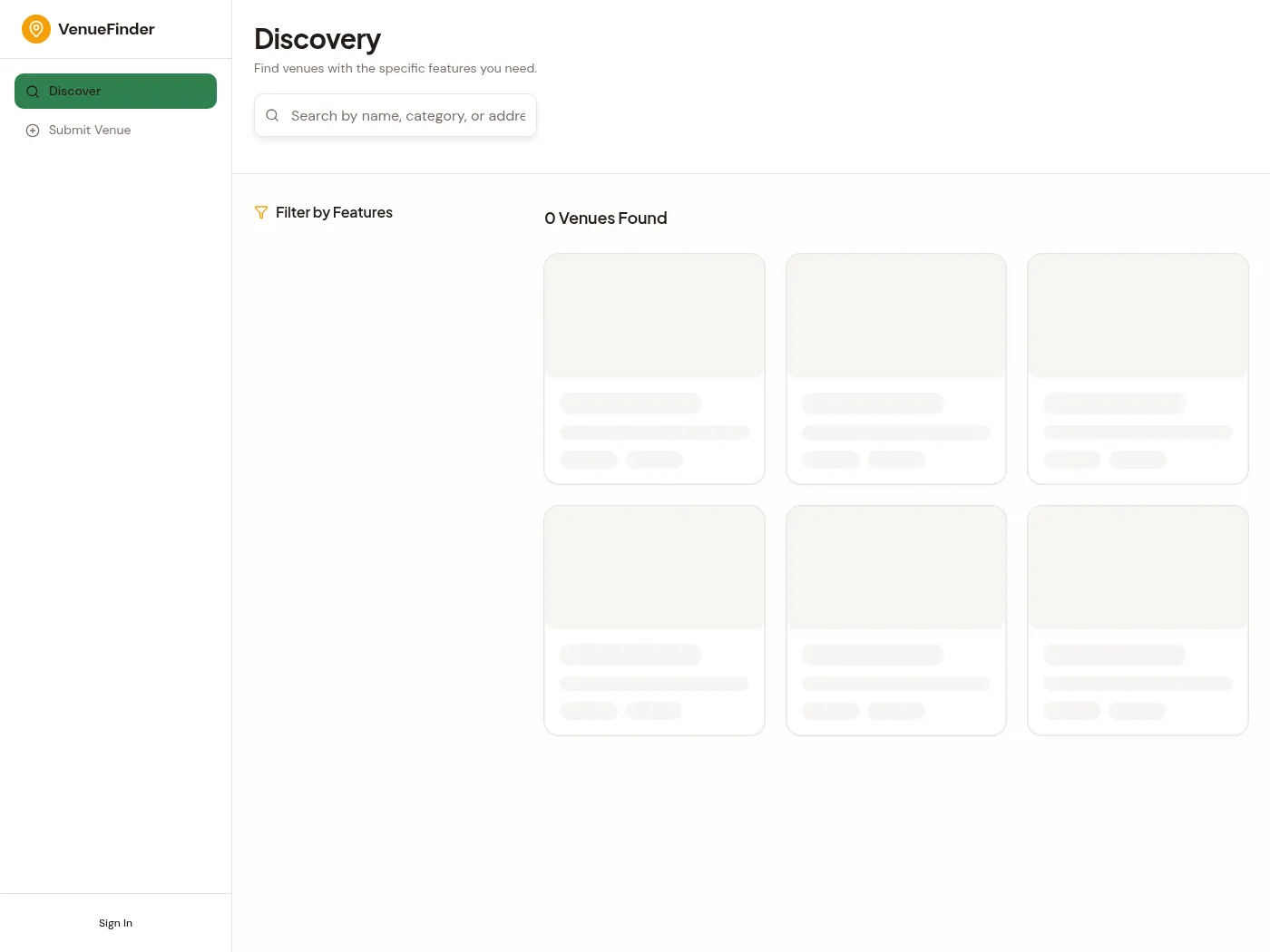 Venue Feature Finder