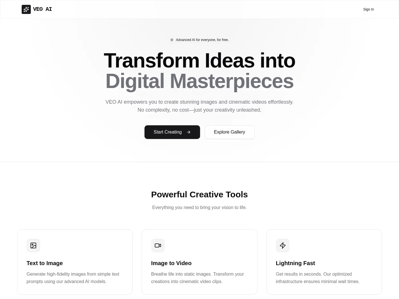 VEO AI Creative Hub