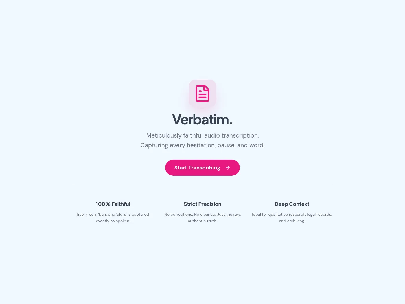 Verbatim Audio Transcriber