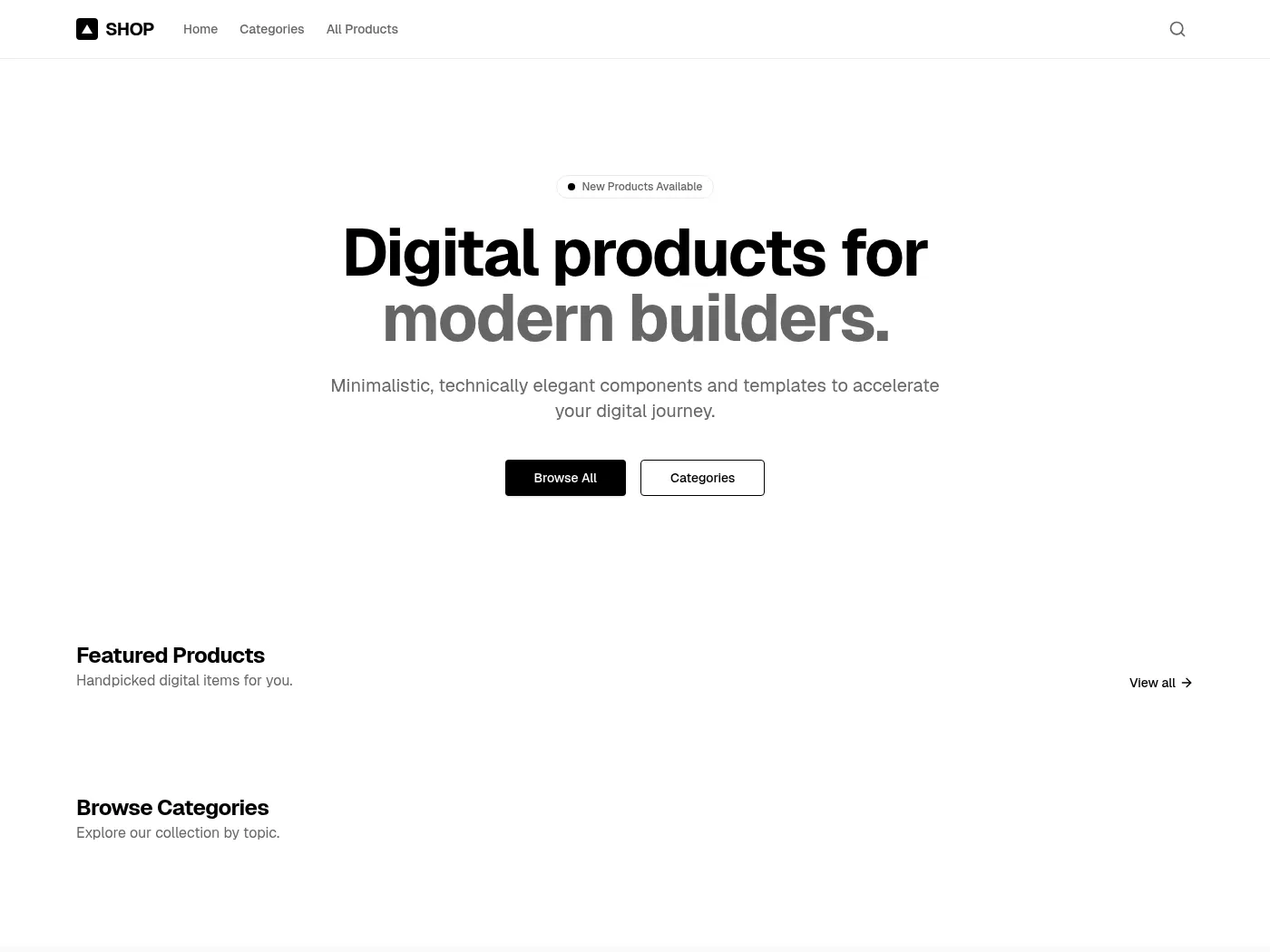 Vercel-Inspired Digital Shop