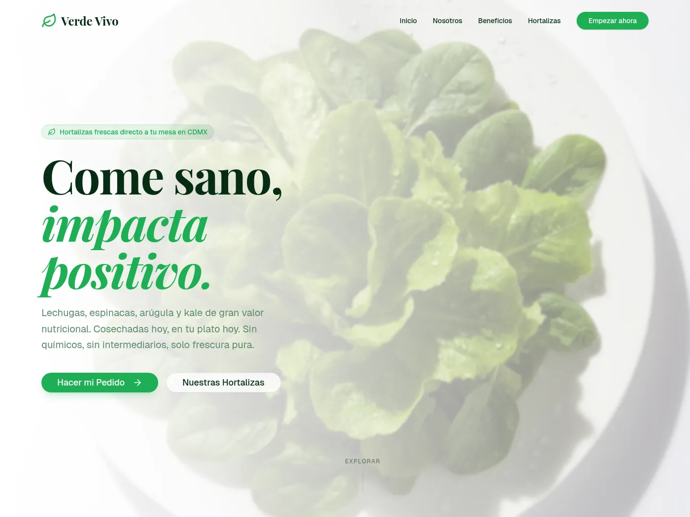 Verde Vivo Landing Page