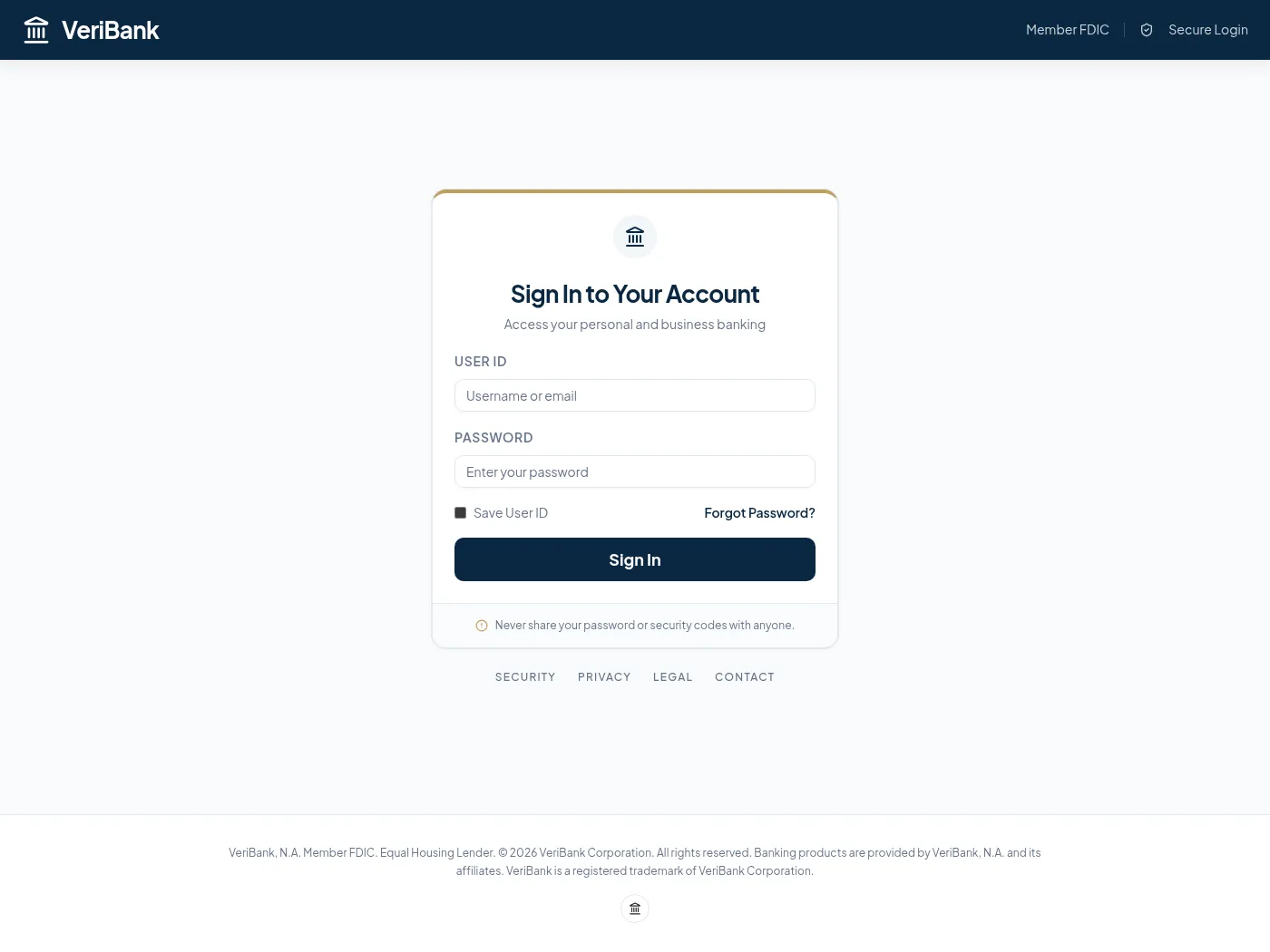 VeriBank Platform