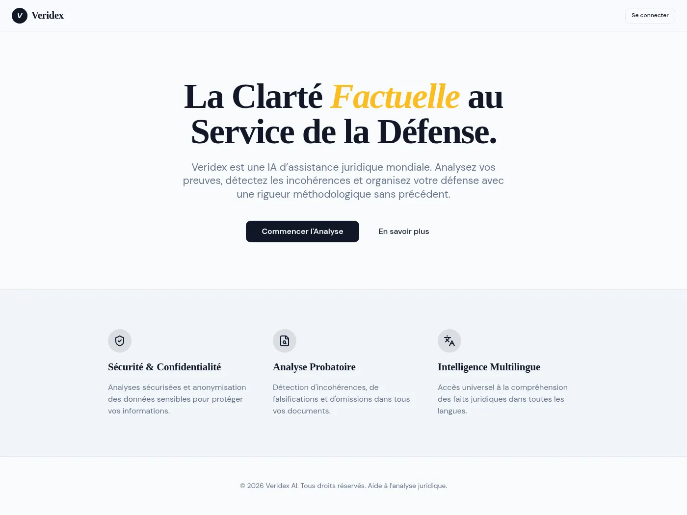 Veridex AI Legal Assistant