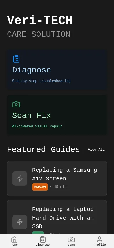 Veri-TECH Care Fix App