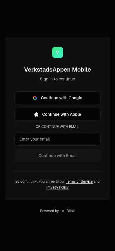 VerkstadsAppen Mobile