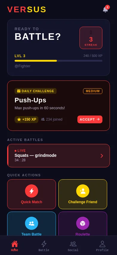 Versus Fitness Battles