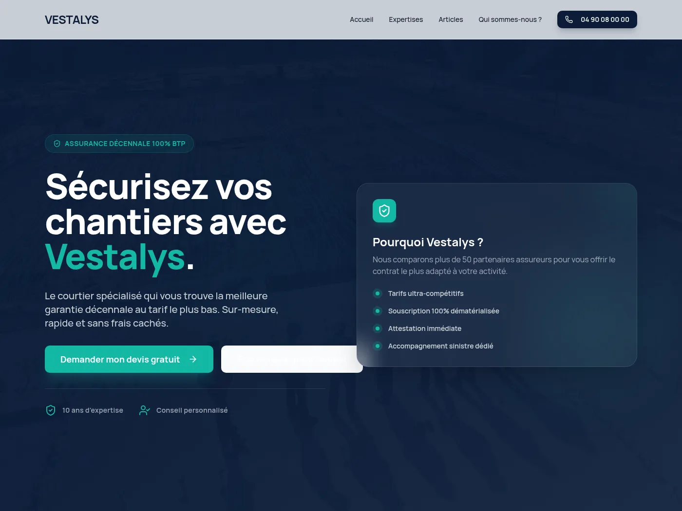 Vestalys Construction SEO Site