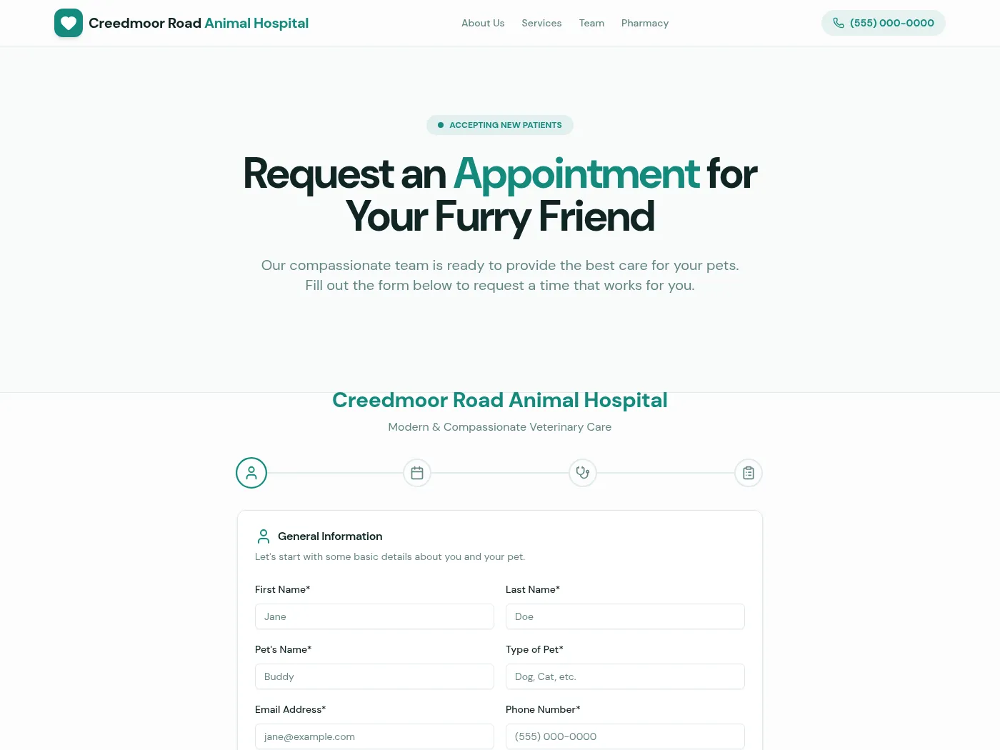 Creedmoor Vet Appointment Form