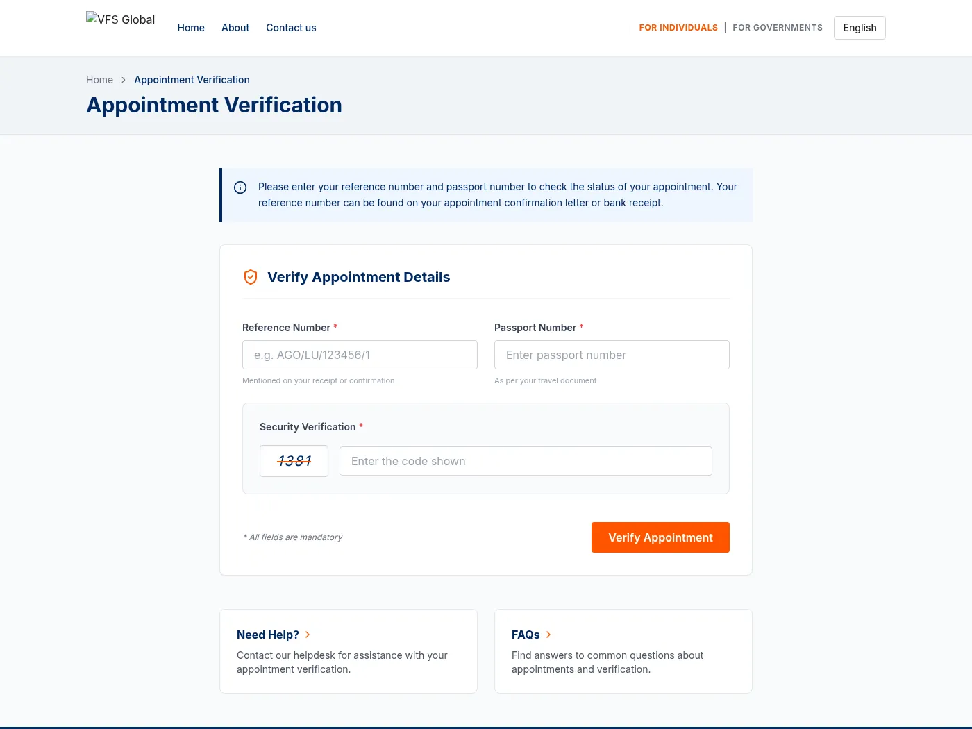 VFS Visa Appointment Clone