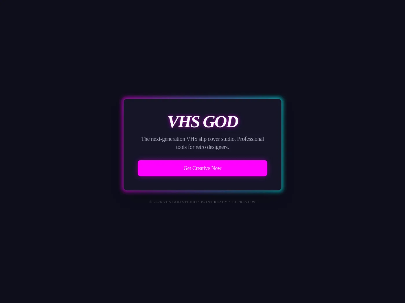 VHS GOD Studio